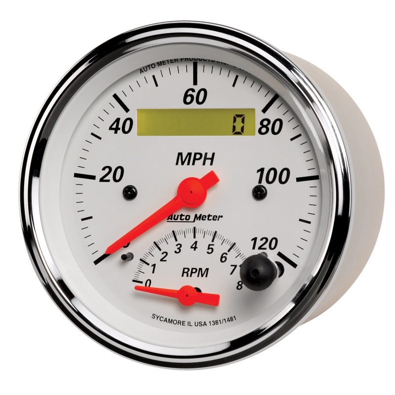 AutoMeter Gauge Tach/Speedo 3-3/8in. 120MPH & 8K RPM Elec. Program ...