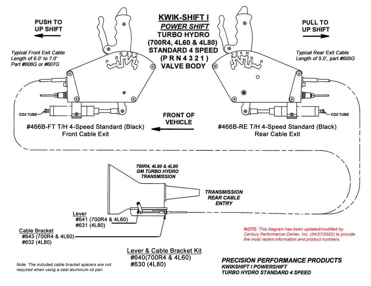 Precision Performance 466B-FT Kwik-Shift I Air Shifter, GM 4-Speed ...